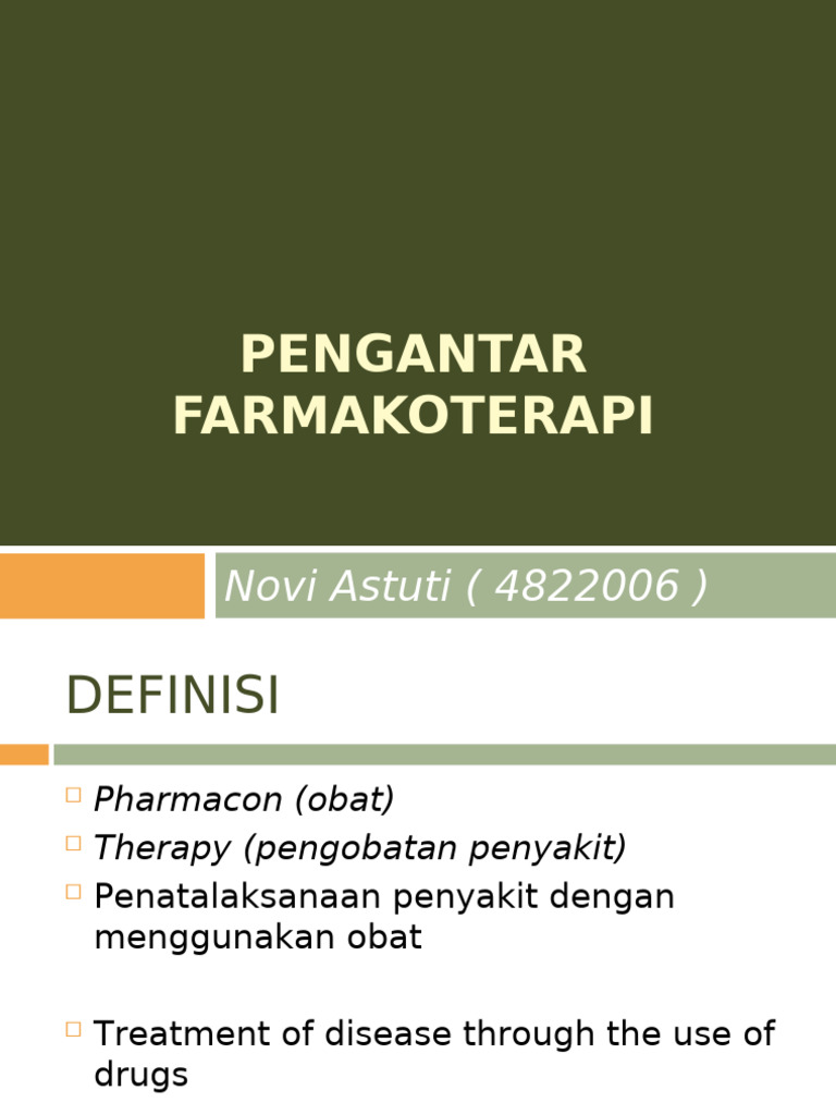 Pengantar Farmakoterapi | PDF