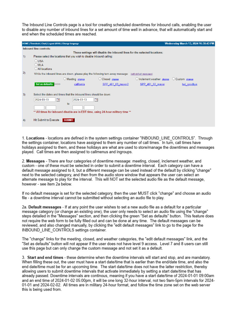 Inbound Line Controls | PDF | World Wide Web | Internet & Web