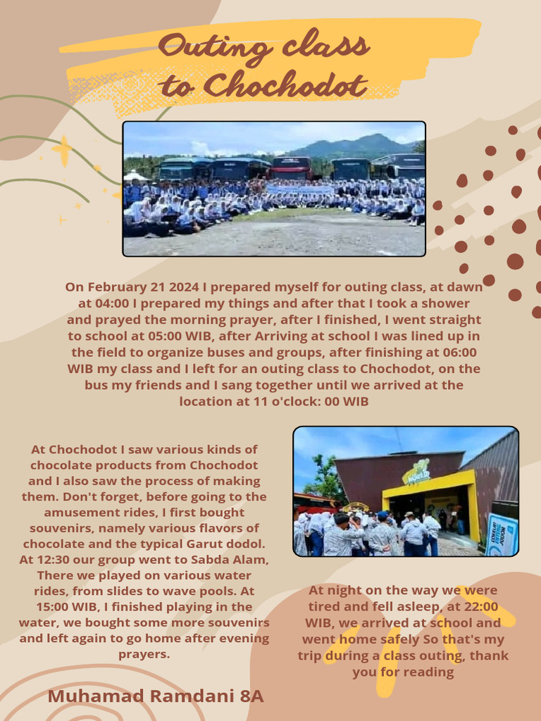 Class Outing to Chochodot Adventure | PDF