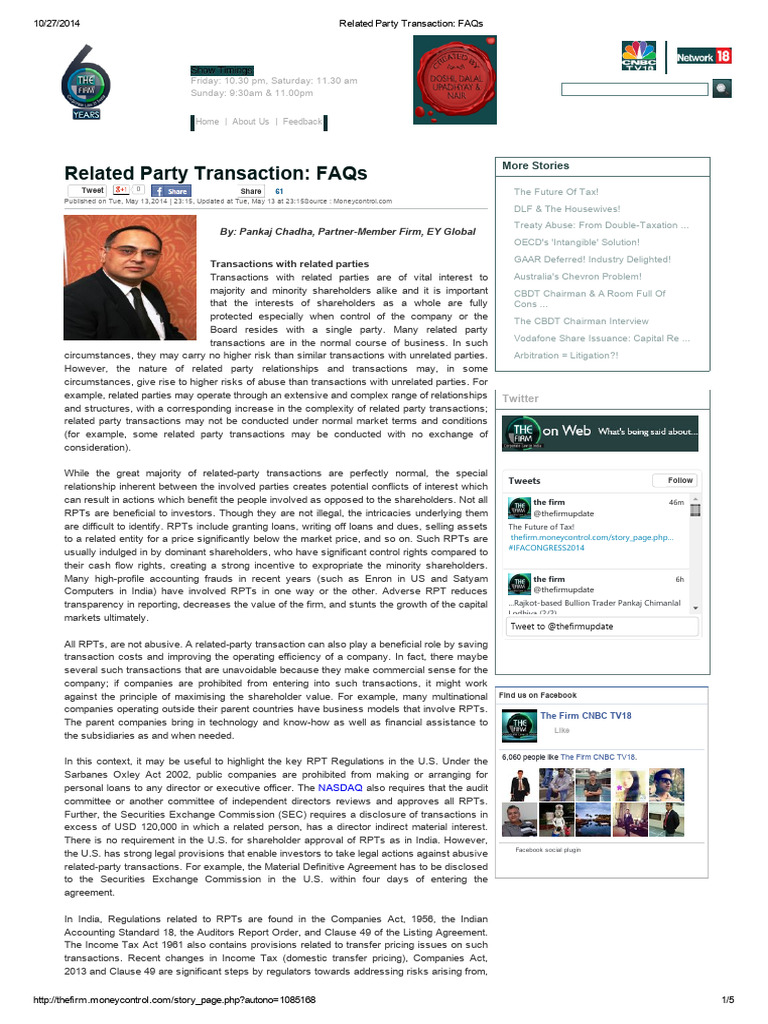 Related Party Transactions Explained | PDF | Real Estate Appraisal | U ...