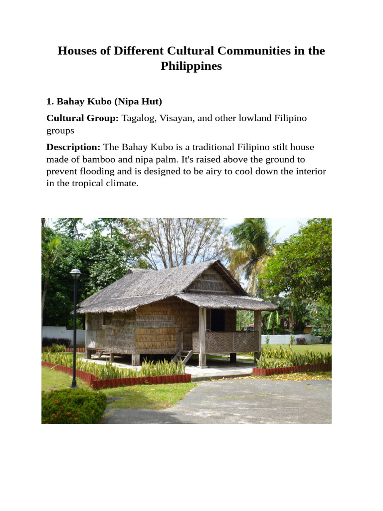 Cultural Houses of the Philippines | PDF | Social Science