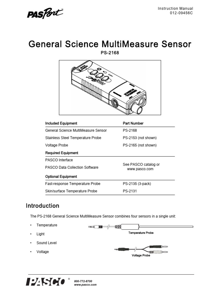 PASPORT General Science Sensor Manual PS 2168 | PDF | Interface ...