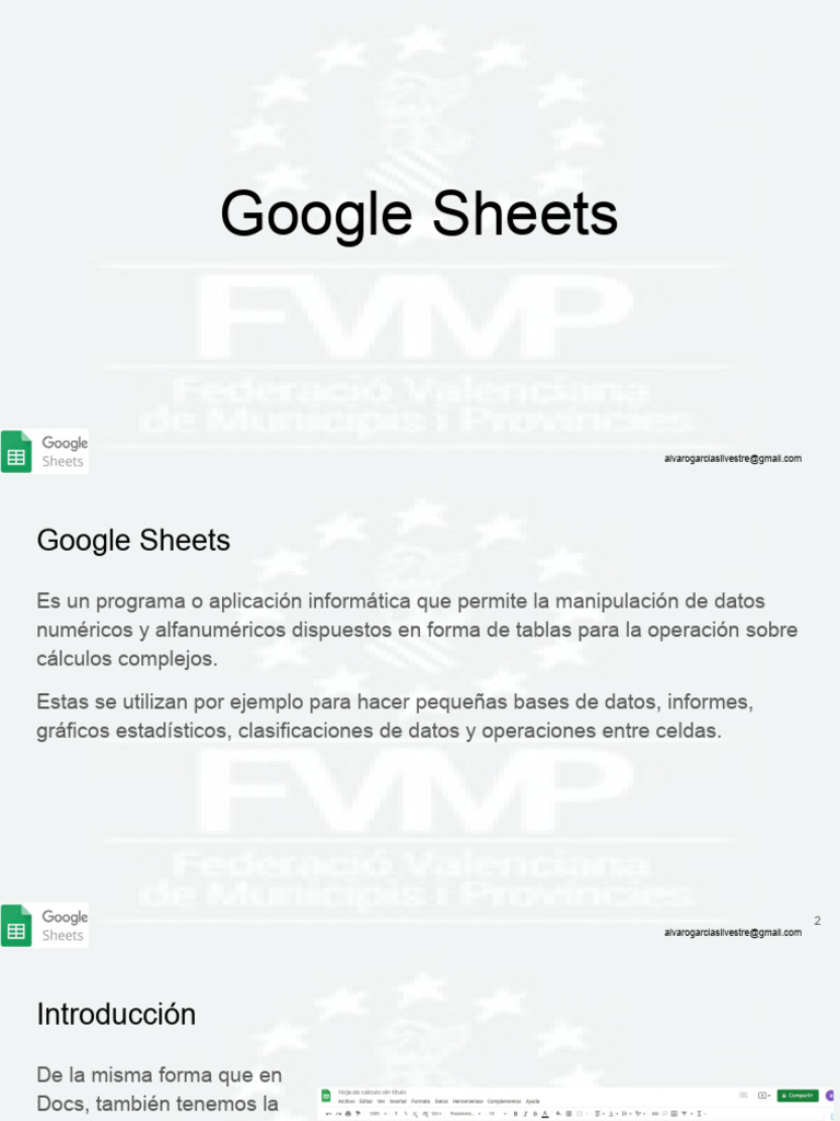 Tema 4. 2 Google Sheets | PDF | Hoja de cálculo | Informática