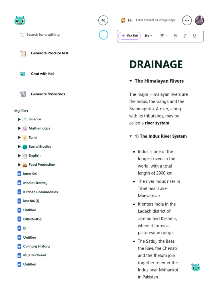 DRAINAGE Notes - Knowt | PDF
