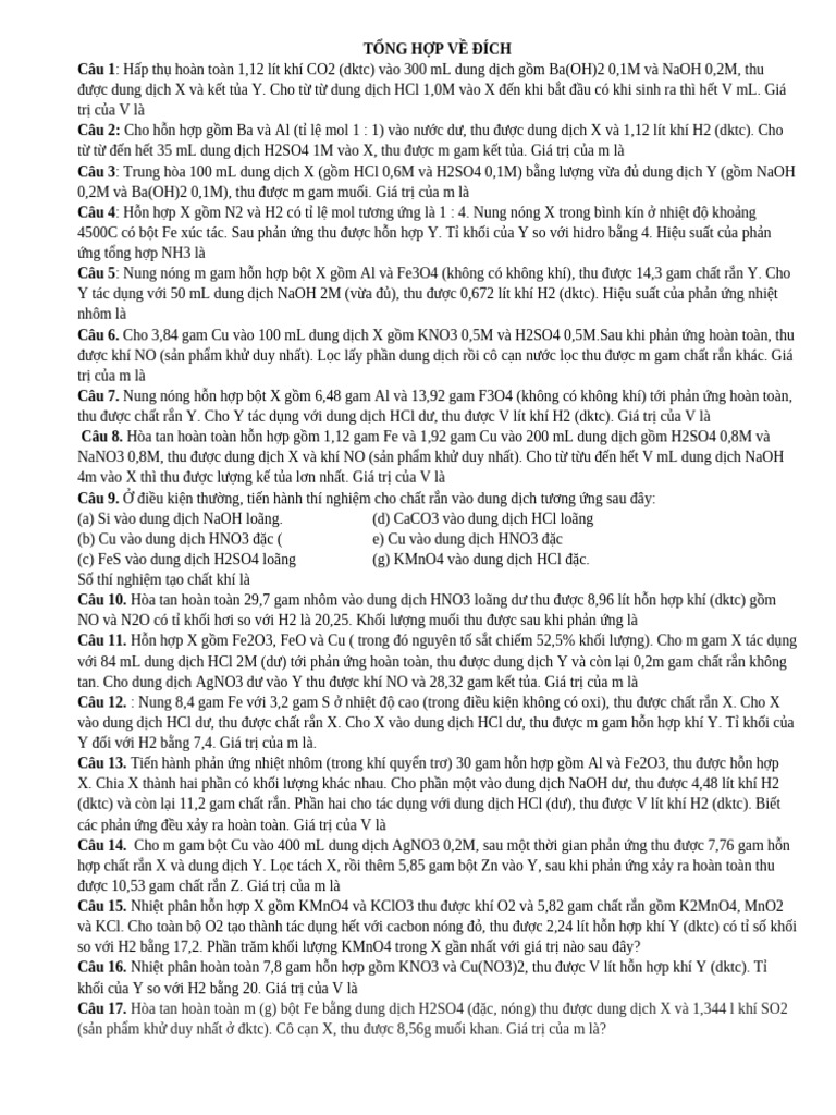 Ôn thi HSG 9 Tỉnh | PDF