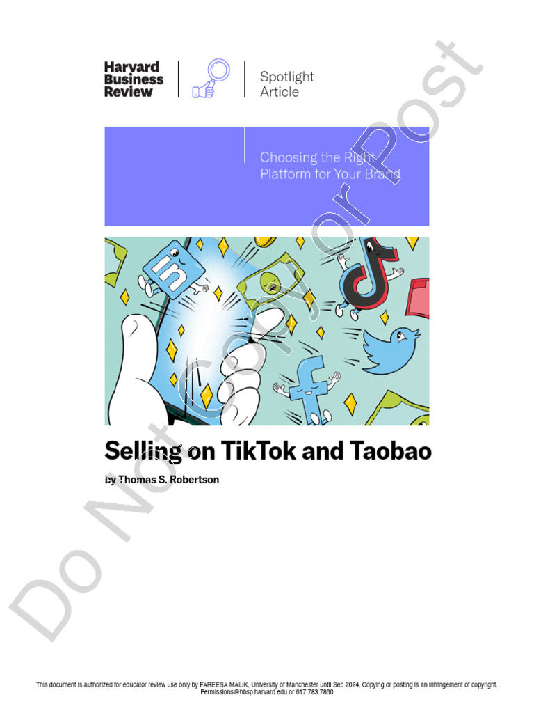 Article - Selling On Tiktok and Taobao | PDF | Brand | Marketing