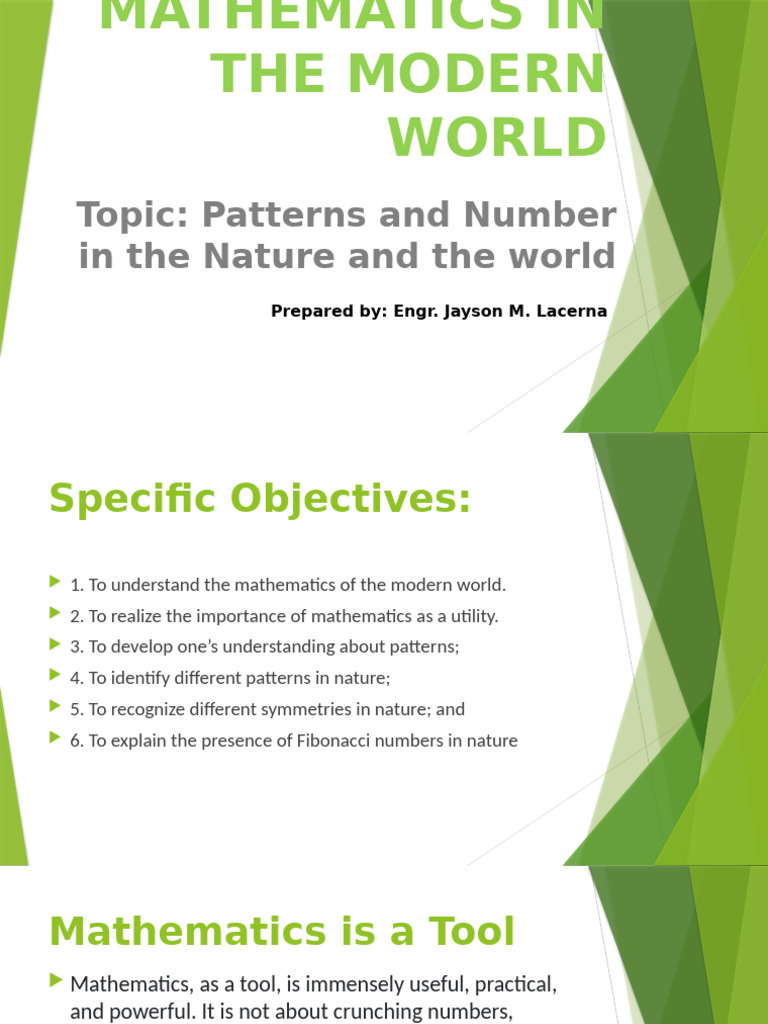 Mathematics in The Modern World Lesson 1 | PDF | Pattern | Symmetry
