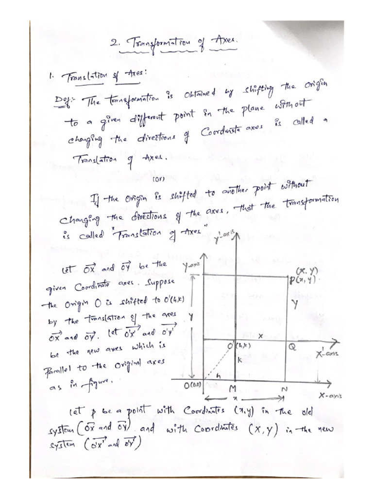 Transformation of Axes | PDF