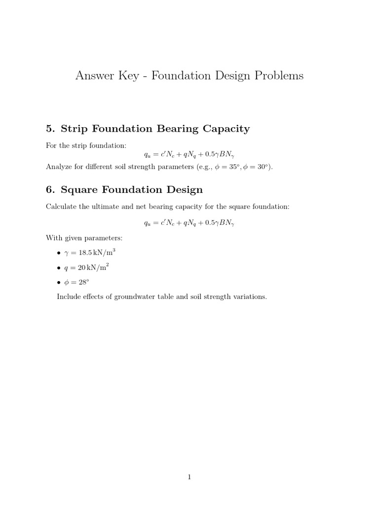 Strip and Square Foundation Design | PDF