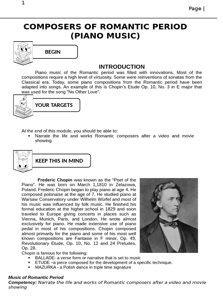 Composers of Romantic Period | PDF | Robert Schumann | Frédéric Chopin