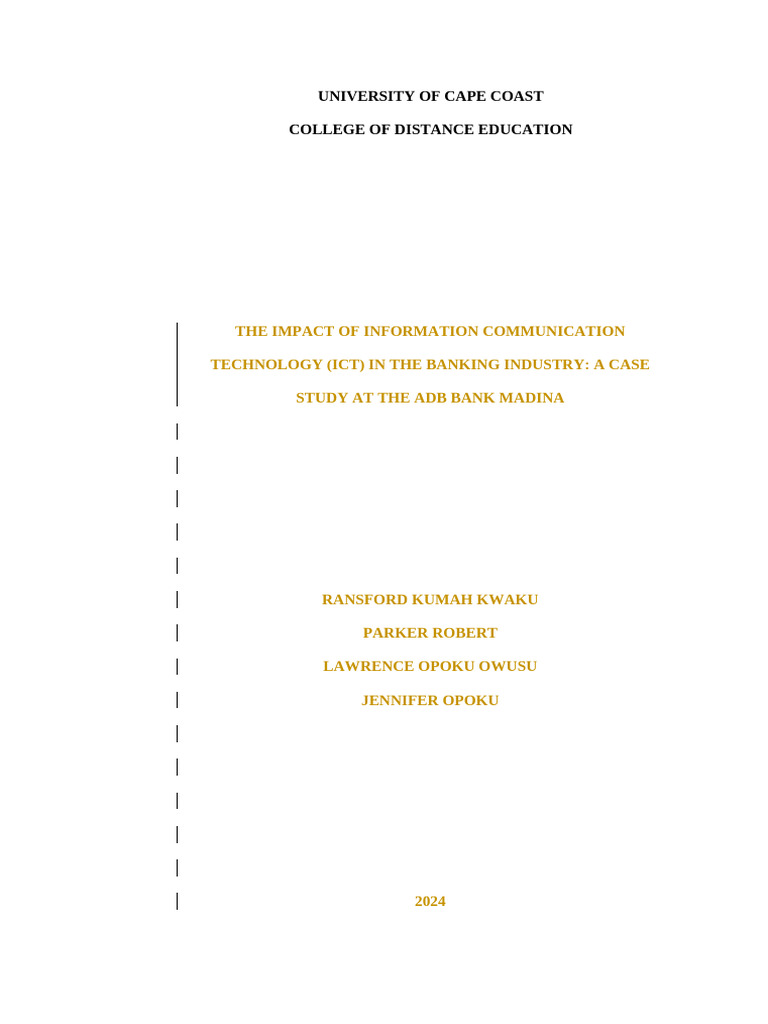 Ransford Group Project Work | PDF | Banks | Automated Teller Machine