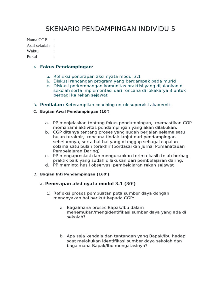 Skenario Pi - 5 - CGP | PDF | Karier & Perkembangan | Seni