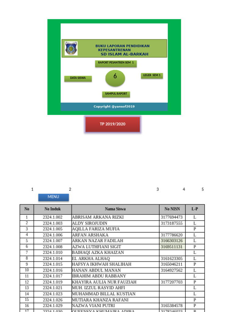 Rapor Madin Kelas 1 Umar | PDF