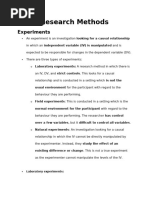 AS Psychology Research Methods | PDF | Experiment | Hypothesis