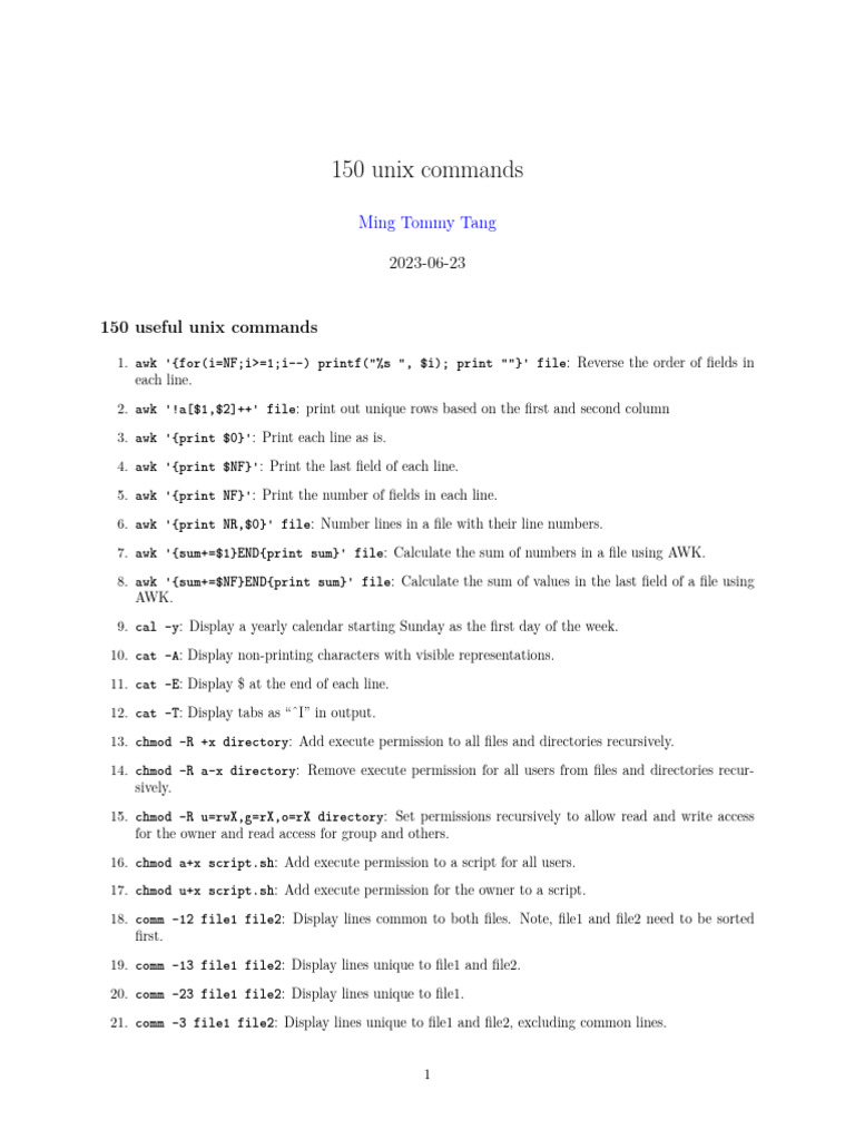Unix Command Guide for Developers | PDF | Computer File | Data Management