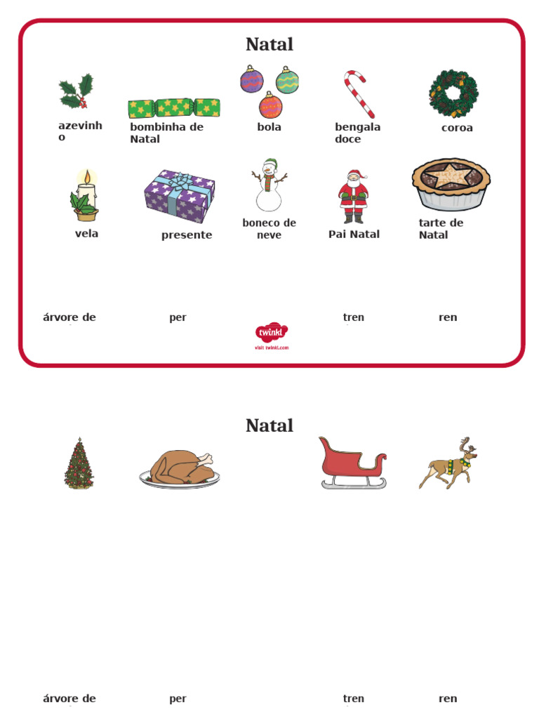Vocabulario Ilustrado de Natal Portugues | PDF