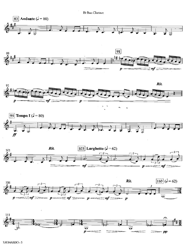 2 - Leonardo - Clarinetto Basso 3 | PDF