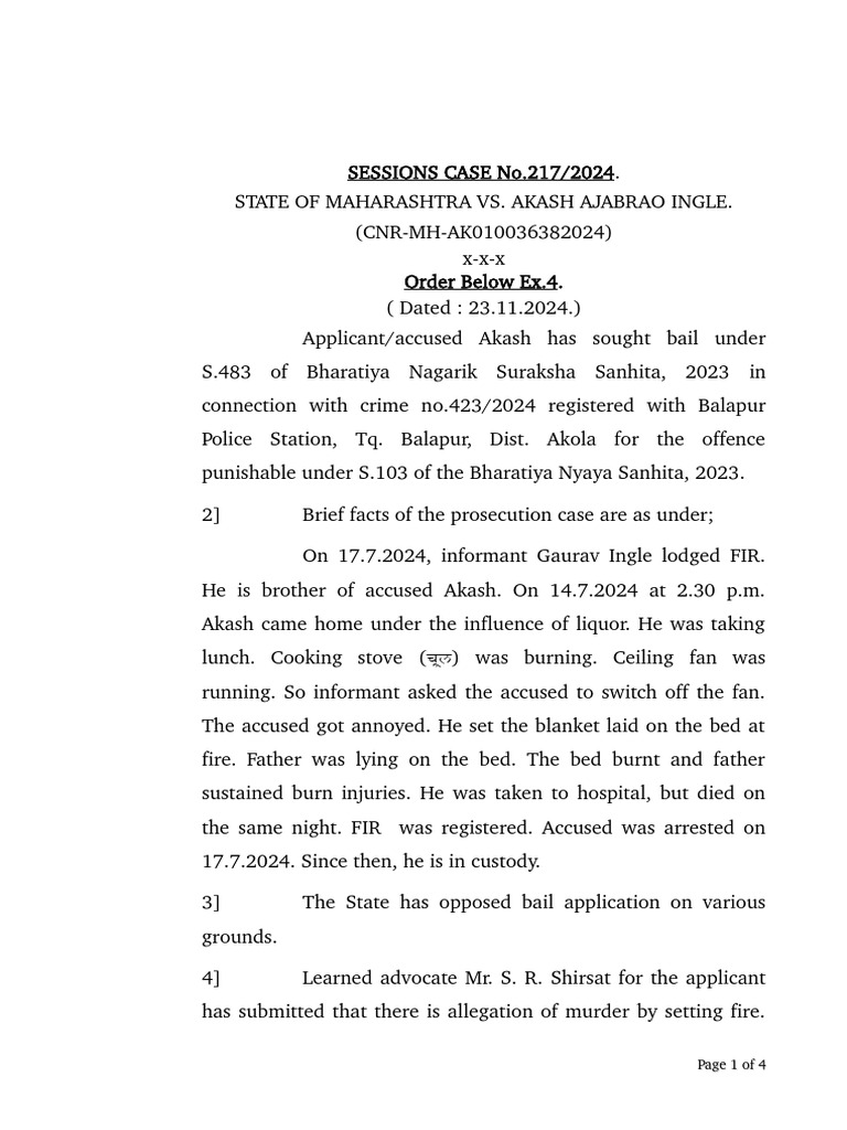 Bail Order format | PDF | Bail | Public Law