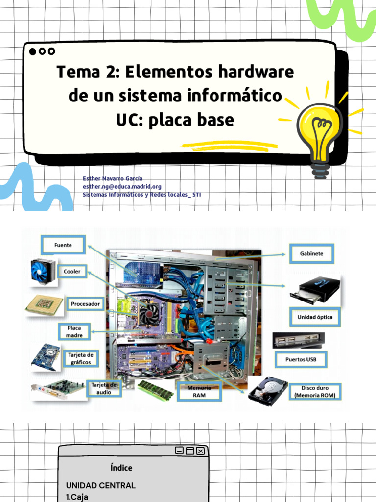 T2 - Elementos Hardware de Un Sistema Informático | PDF | Hardware de la computadora | Periférico