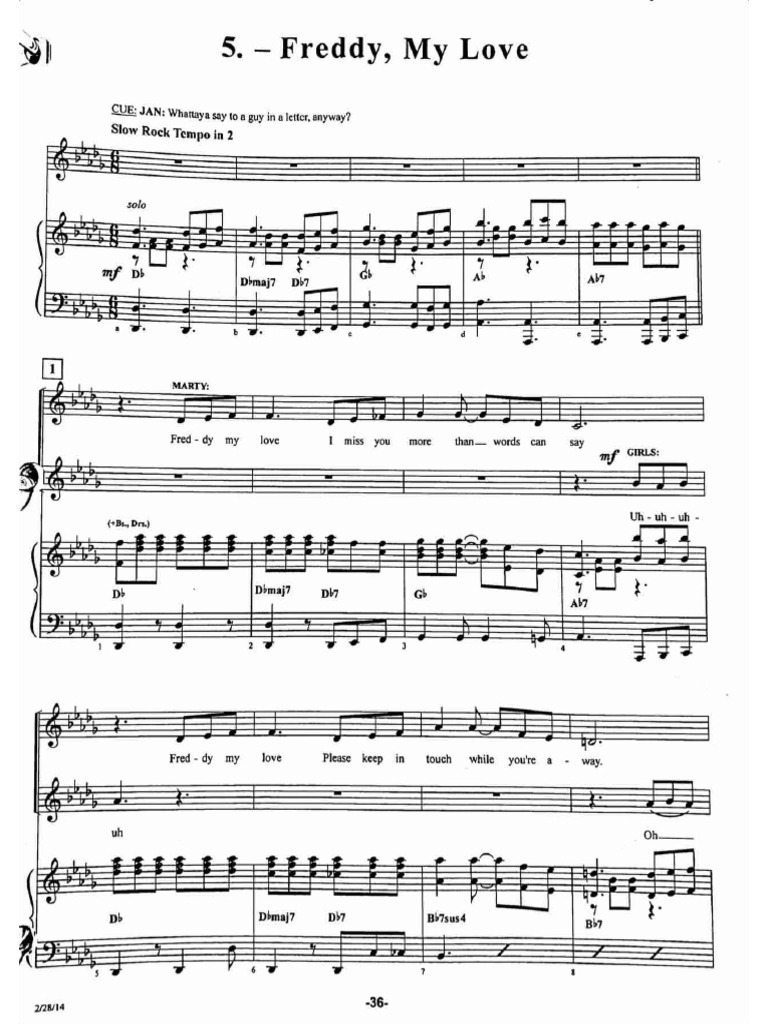 Freddy My Love Audition Pdf