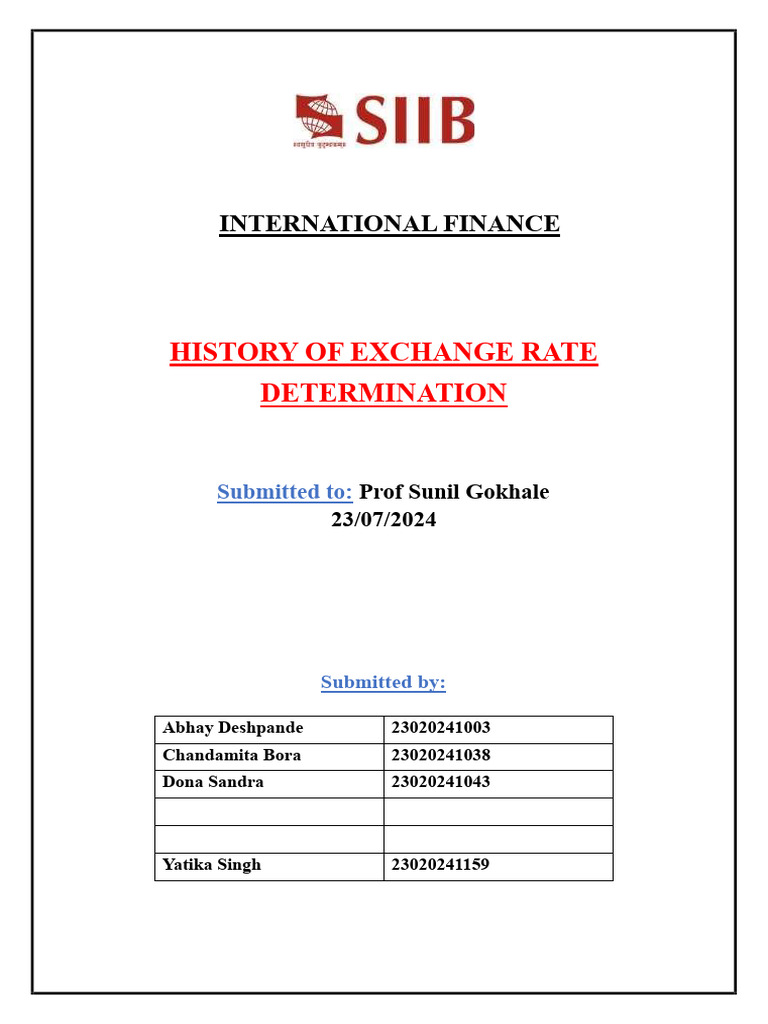 History of Exchange Rate Determination | PDF | Exchange Rate | Bretton ...