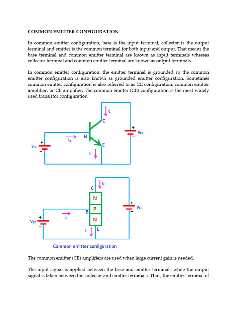 03 2 Common Emitter Configuration | PDF | Amplifier | Electrical ...