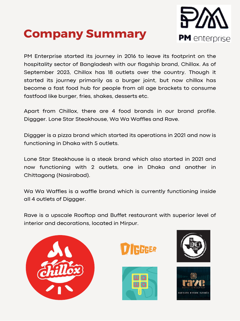 PM Company Profile | PDF | Hamburgers | Fast Food