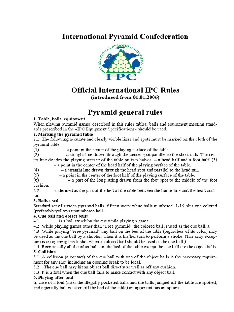 Official International IPC Rules | PDF | Ball Games | Sports