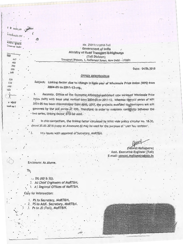 DA For Letter To Acc General (Finalization of Linking Factor For Cement ...