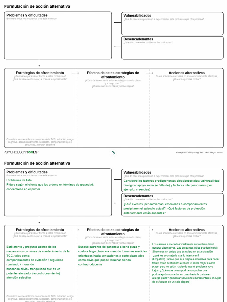Estrategias de Afrontamiento Formulación | PDF | Terapia de conducta ...