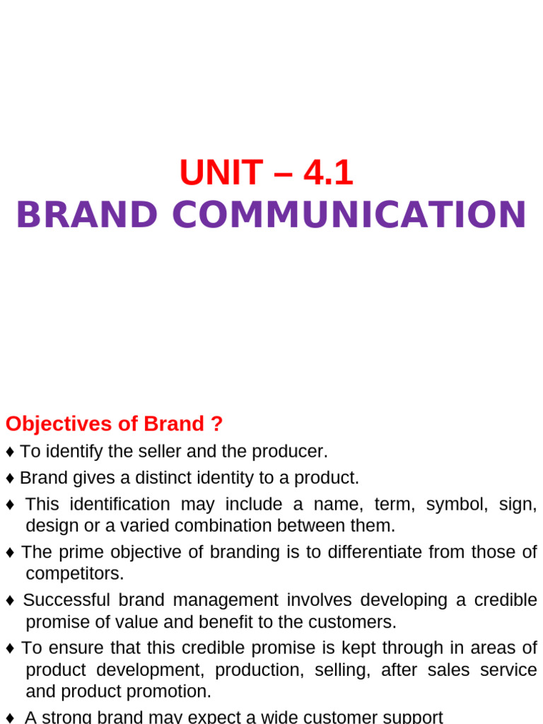 1 Brand Communication | PDF | Brand | Marketing