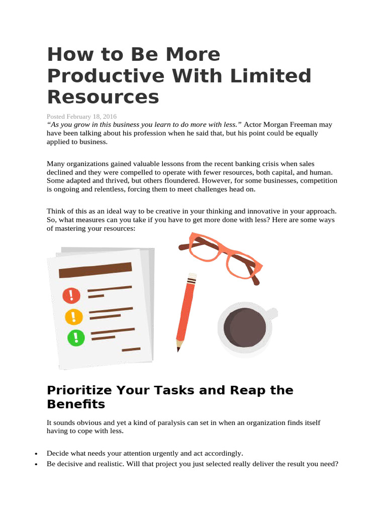 Boost Productivity with Limited Resources | PDF | Business | Economies