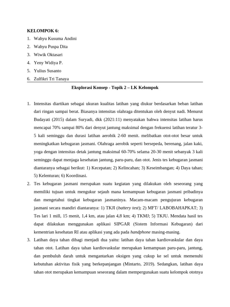 T2 Eksplorasi Konsep - Kelompok 6 | PDF | Pengembangan Diri | Kesehatan Holistik