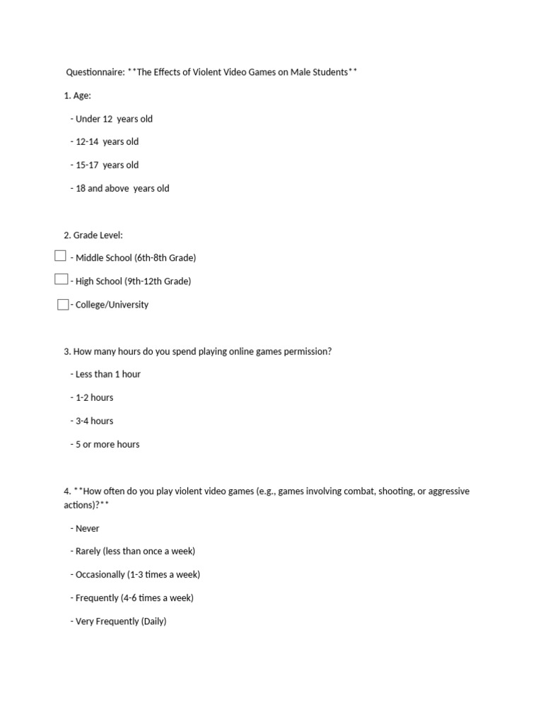 Questionnaire - WPS Office | PDF | Emotions | Anger