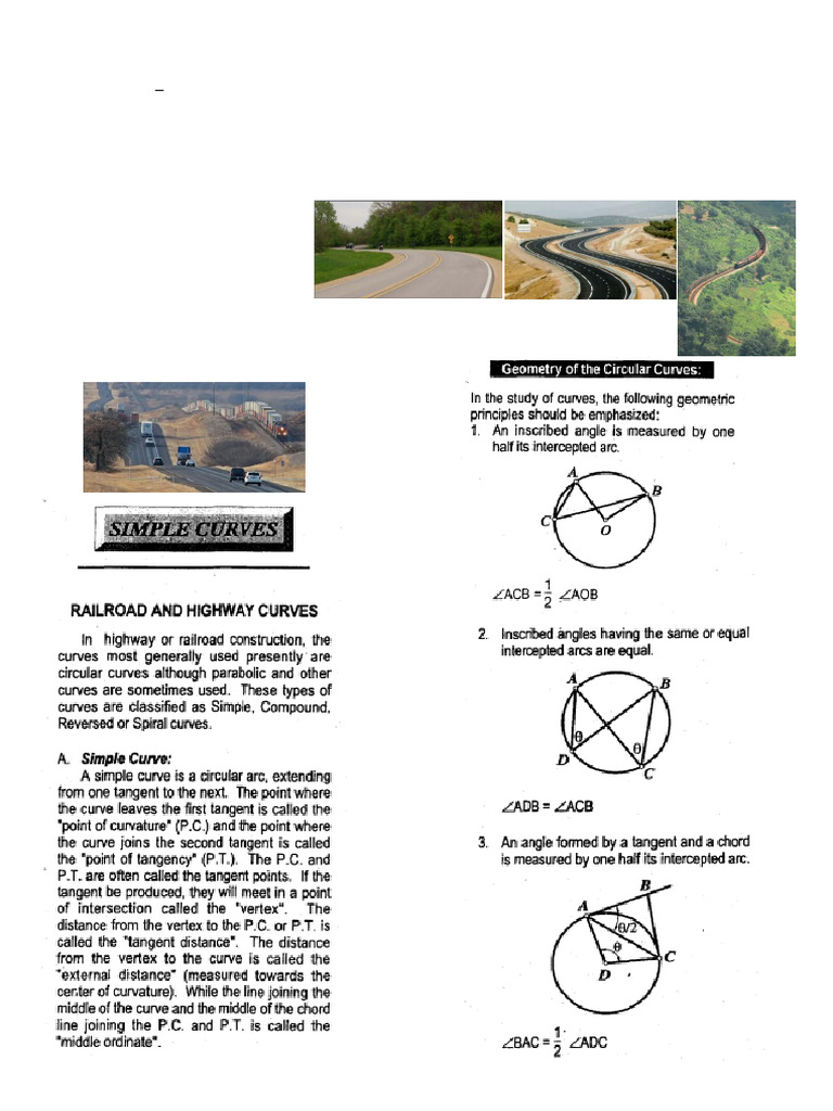 Route Surveying Highway Curves | PDF | Science & Mathematics