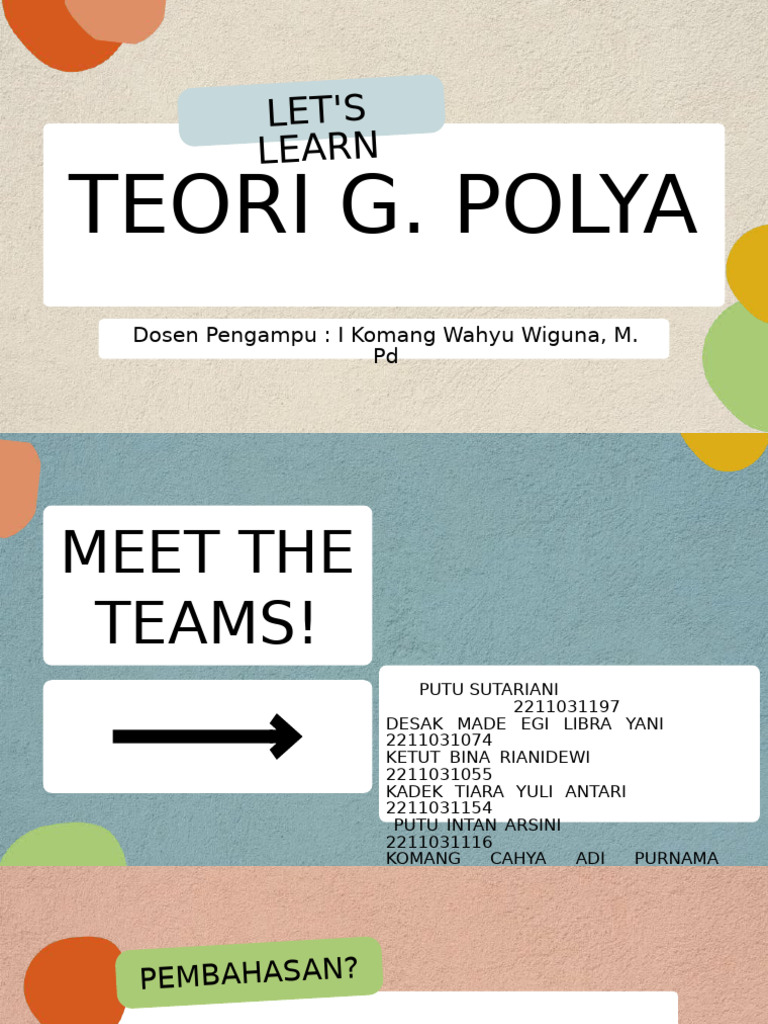Teori Polya: Strategi Problem Solving | PDF | Sains & Matematika