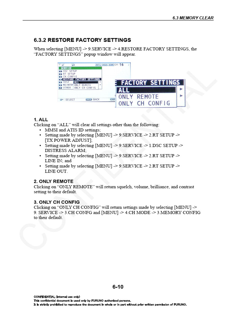 How To Restore Factory Settings | PDF
