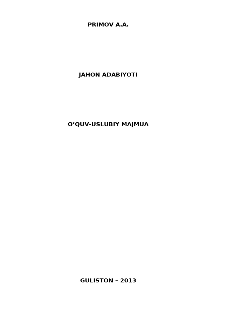 Portal - guldu.uz-JAHON ADABIYOTI | PDF