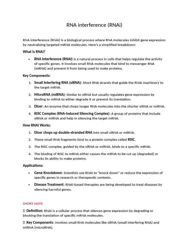 RNA interference | PDF | Rna Interference | Small Interfering Rna