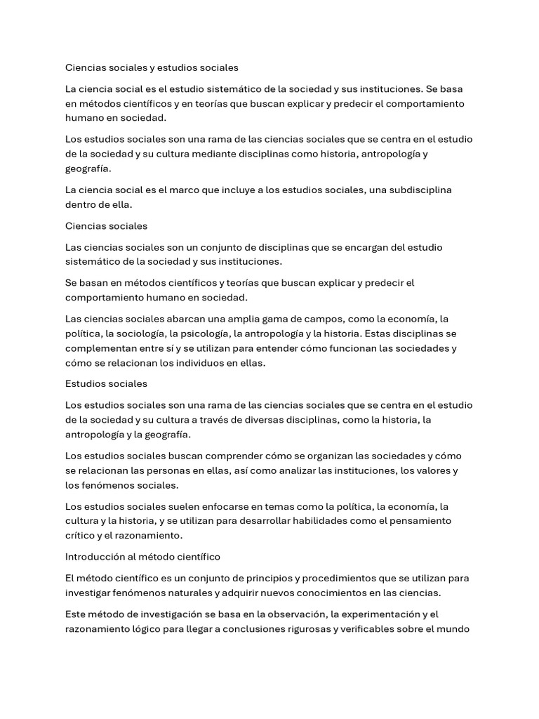 Estudios Sociales y Ciencias Sociales | PDF | Método científico ...