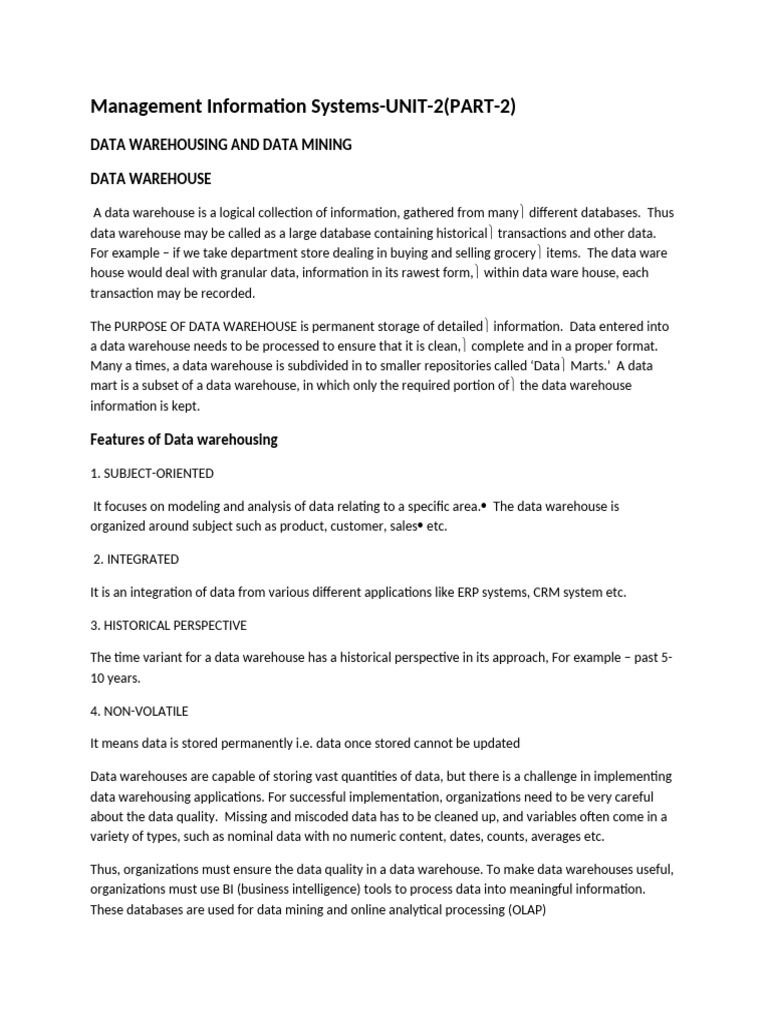 Data Warehousing and Data Mining | PDF | Data Warehouse | Data Mining