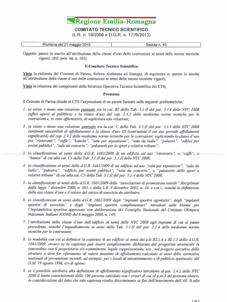 CTS 2 - Parere n.103 Classe Uso | PDF