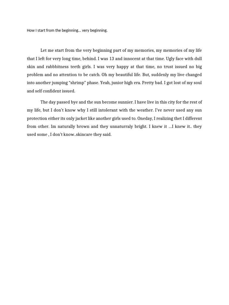 How I Start From The Beginning | PDF | Wellness | Lifestyle