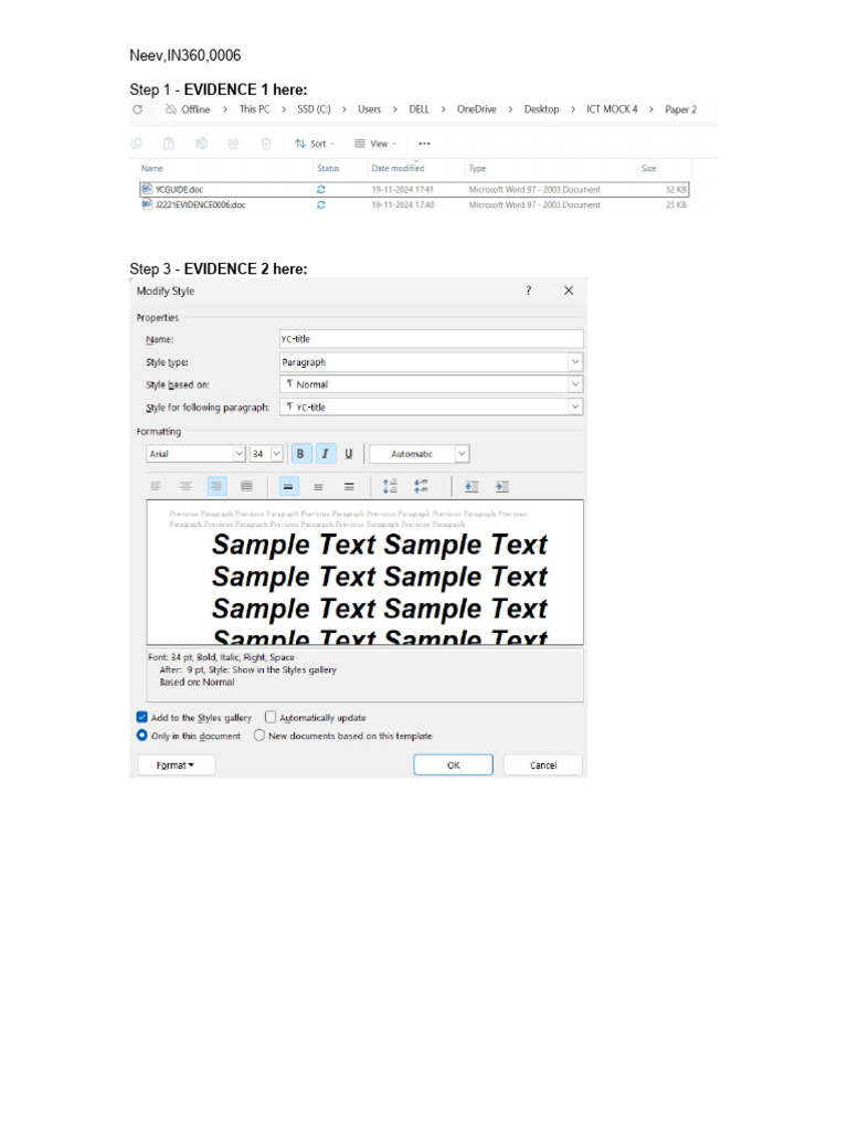 Evidence Document Printout | PDF