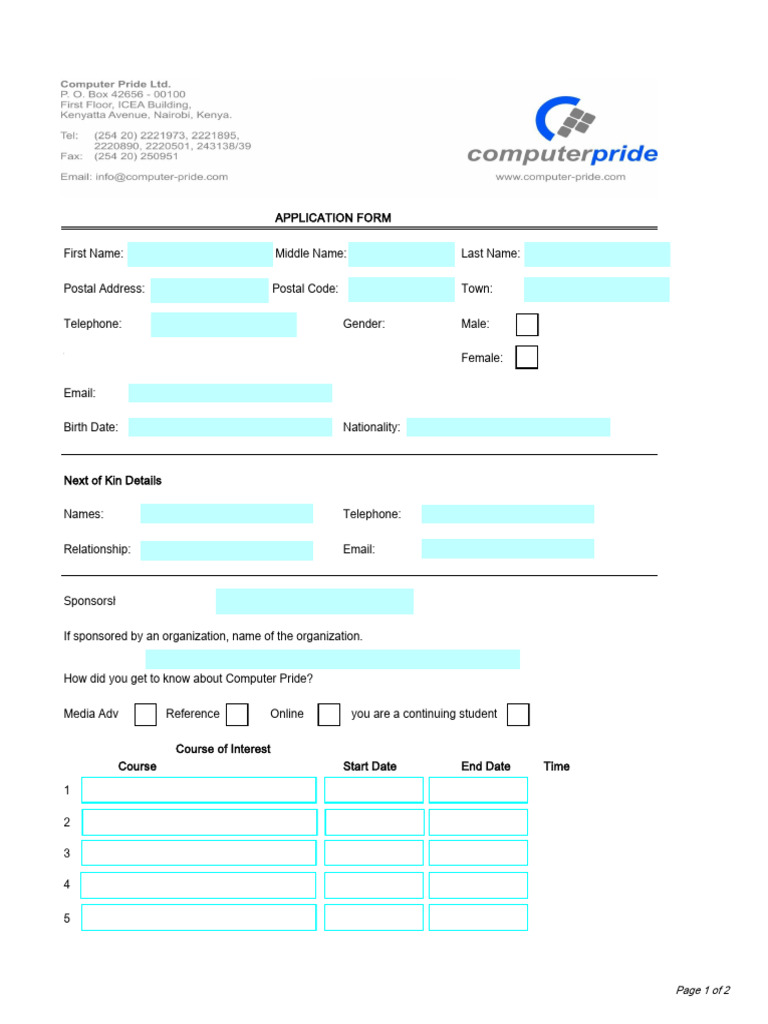 Application Form 2024 | PDF