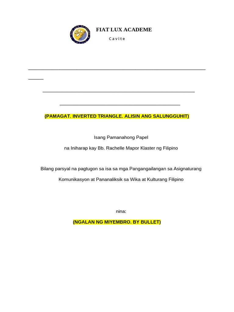 Template Pagsasaliksik | PDF