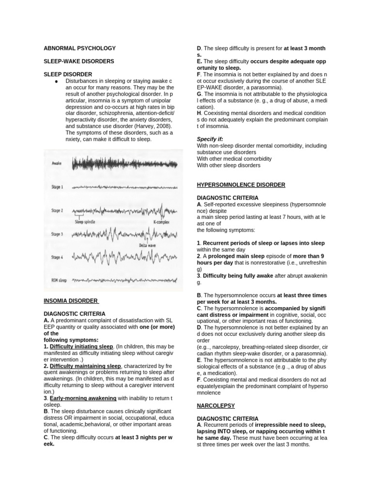 Overview of Sleep-Wake Disorders | PDF | Sleep | Sleep Disorder