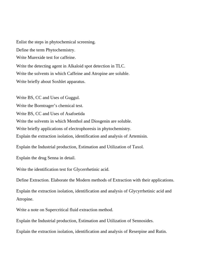 Phytochemical Screening and Extraction Methods | PDF | Science & Mathematics | Technology ...