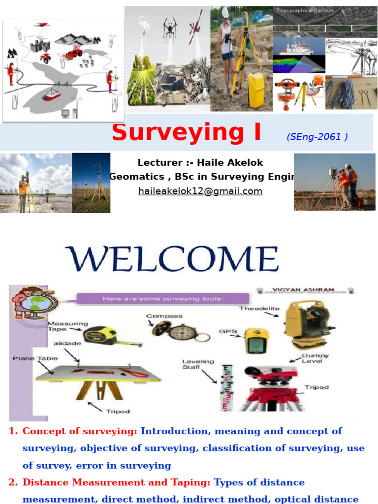 CH-1 Introduction To Surveying | PDF | Surveying | Observational Error