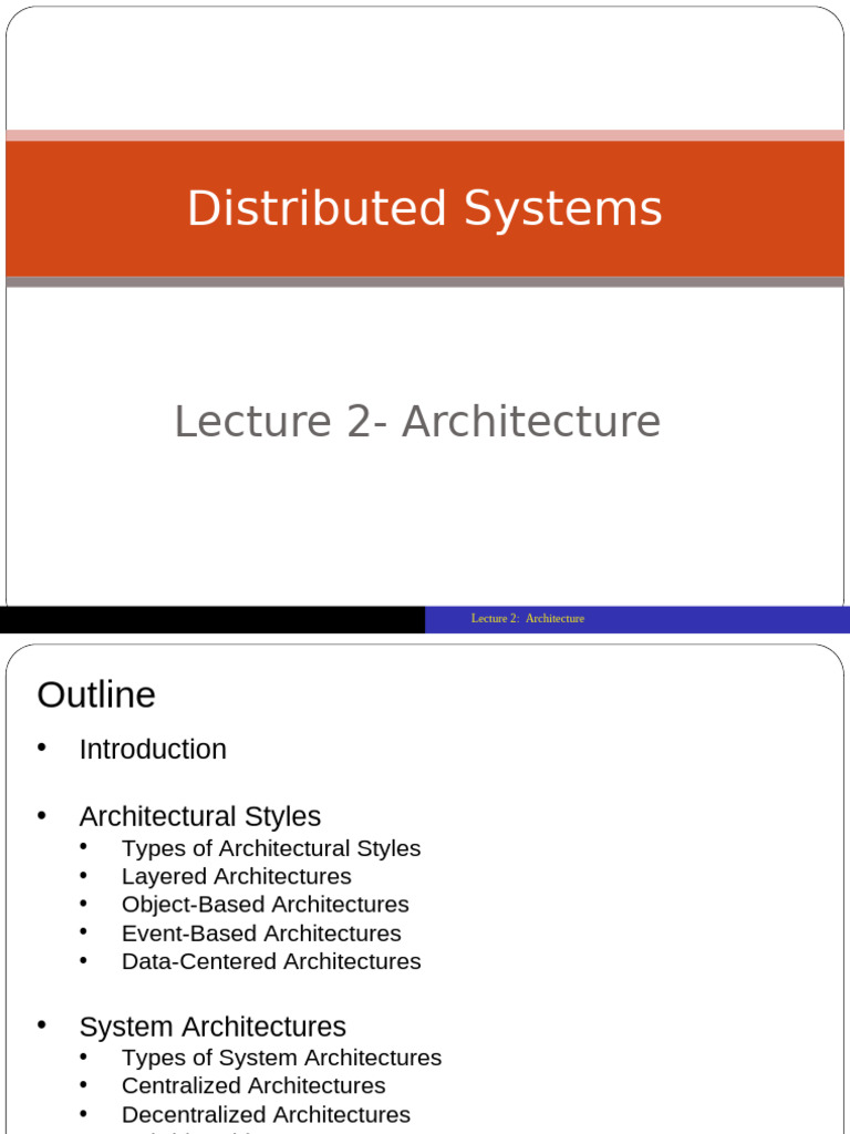 Distributed Systems Architecture Overview | PDF